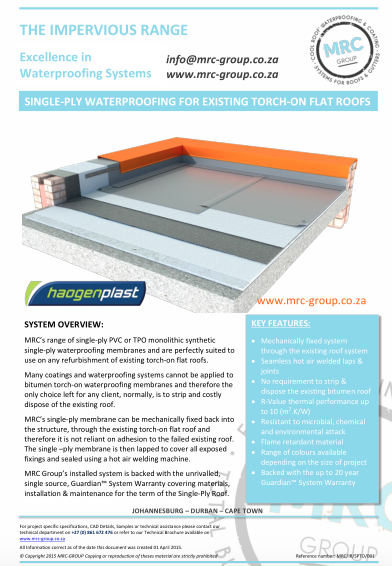 Technical System Datasheets – MRC Group