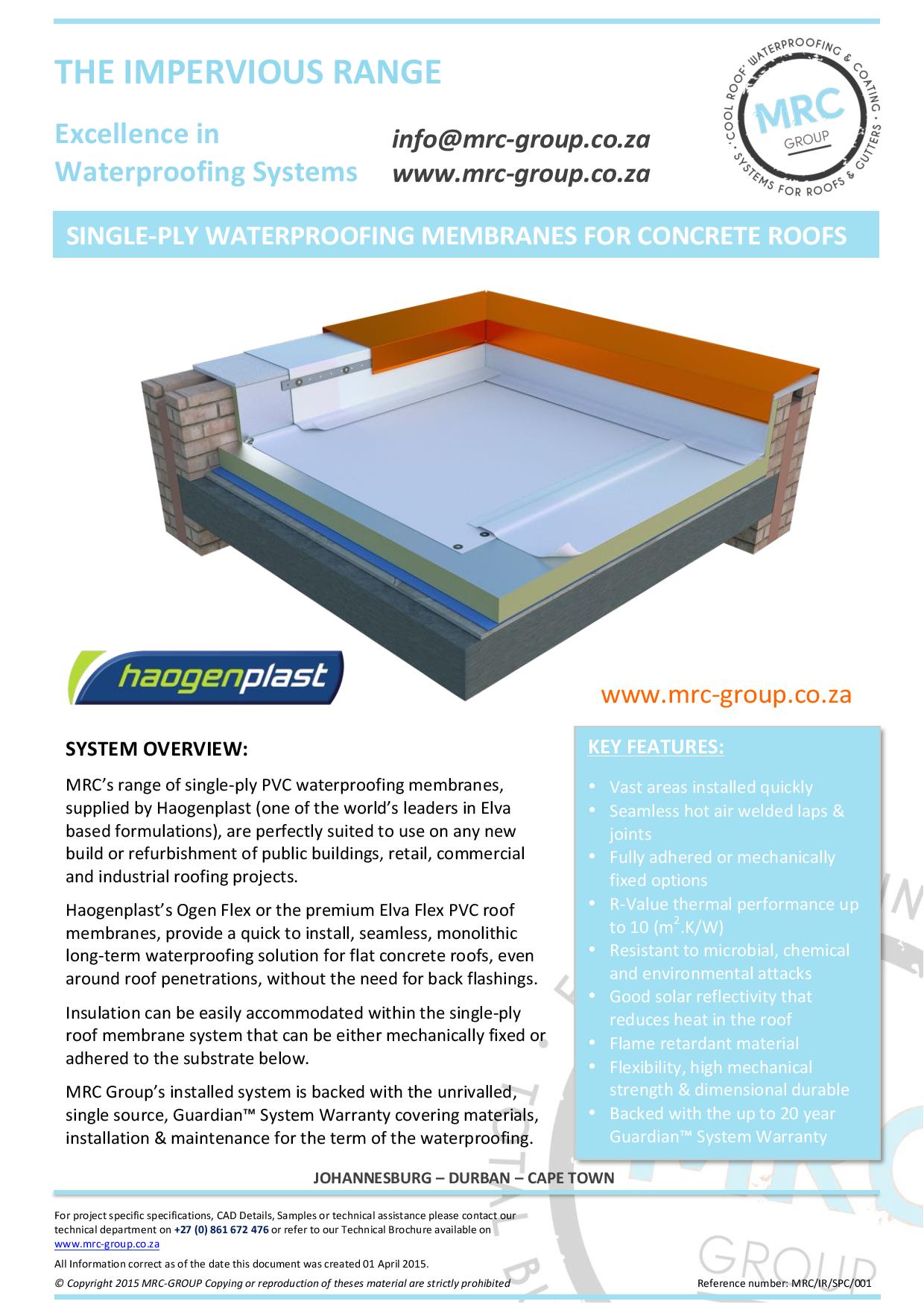 Technical System Datasheets – MRC Group